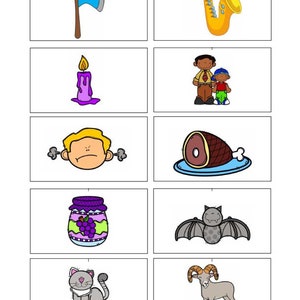 Rhyming Matching Cards - Etsy