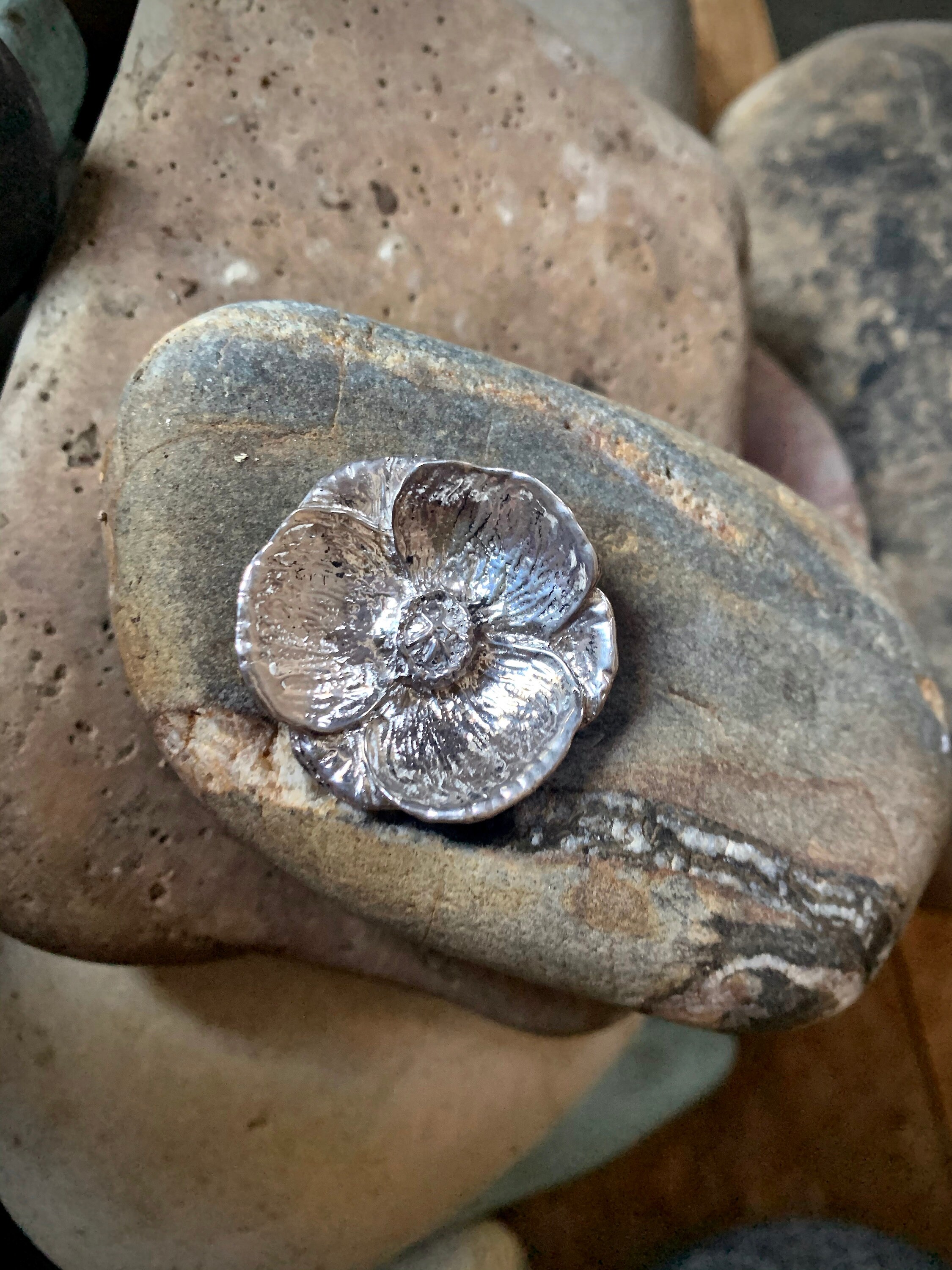 Poppy Flower Pendant - Etsy