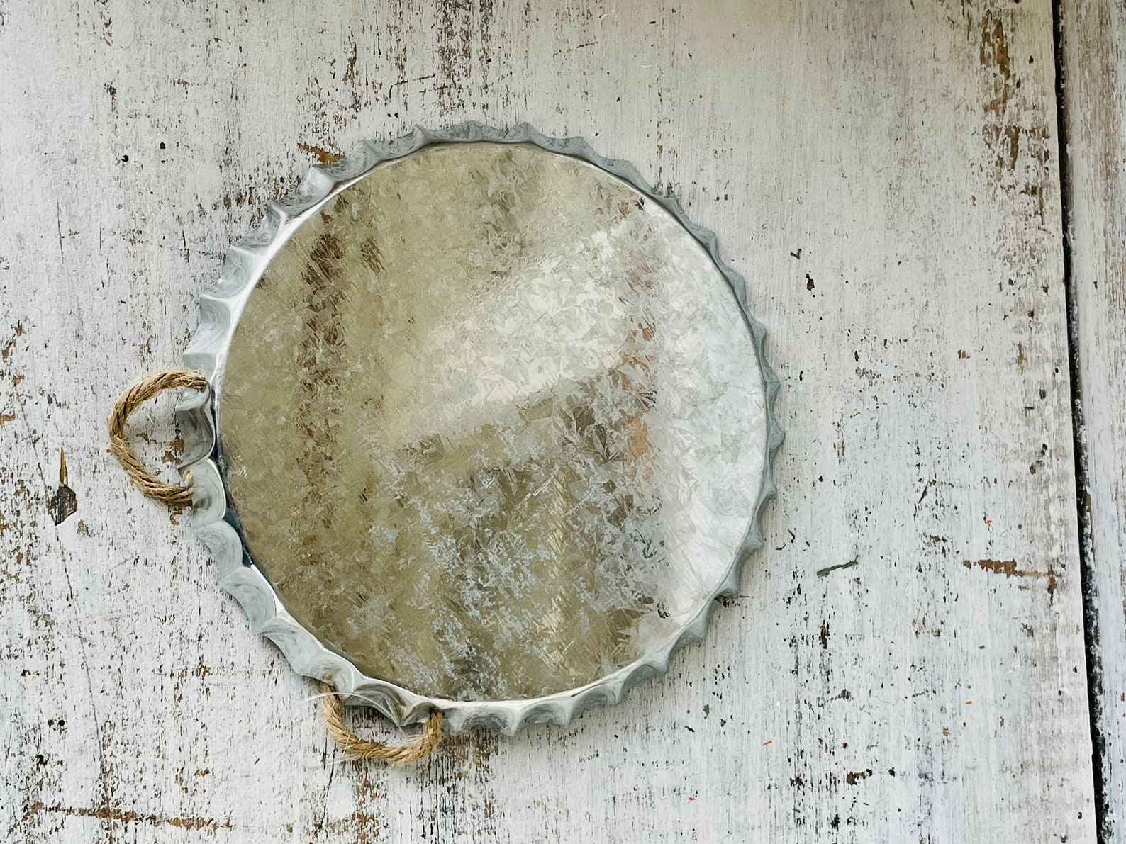 Galvanized Metal Scalloped Bottle Cap or Tart Pan for Crafting - Etsy