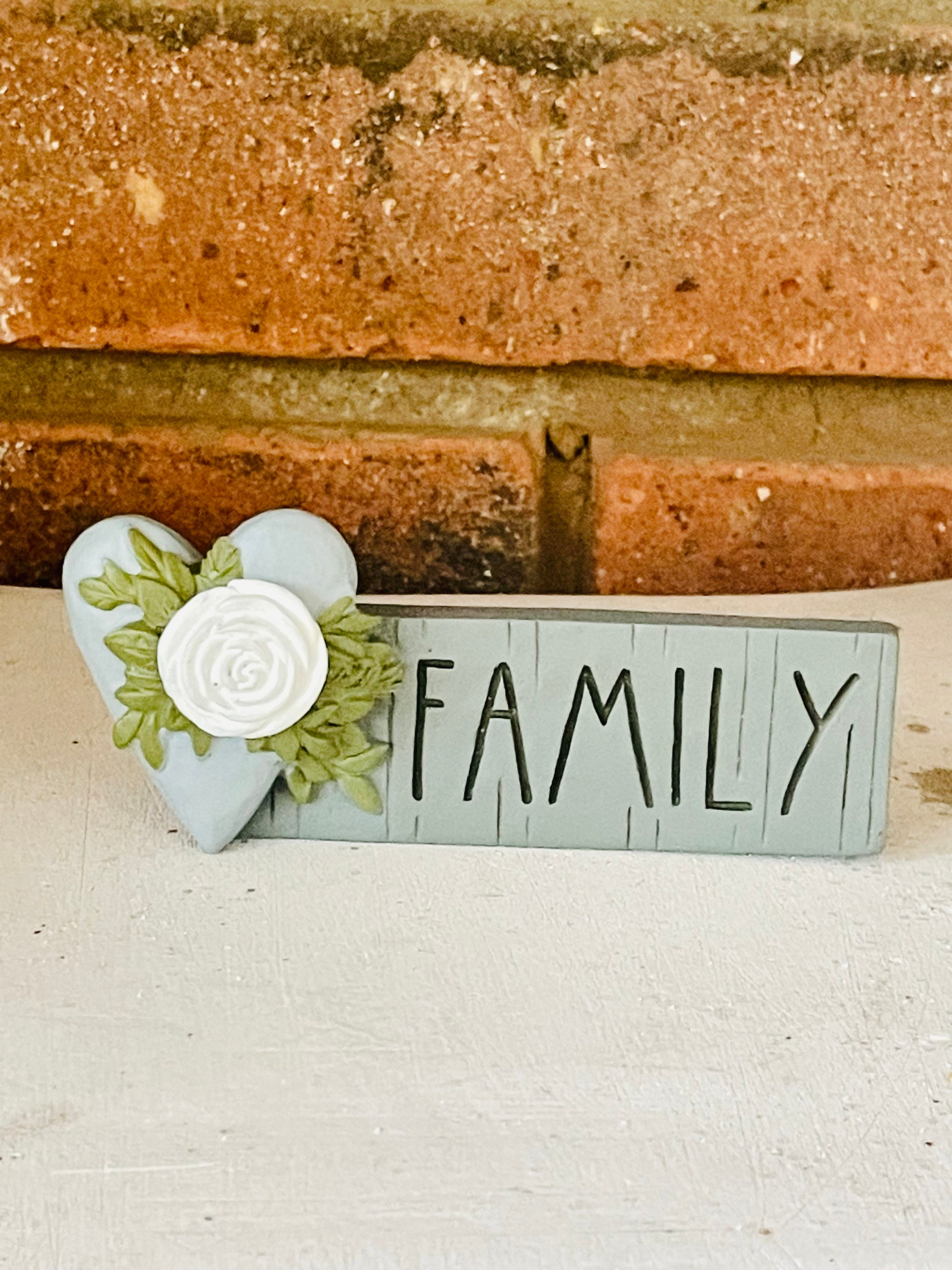 Mini Resin Family Block With Heart and Rose Tier Tray Decor - Etsy