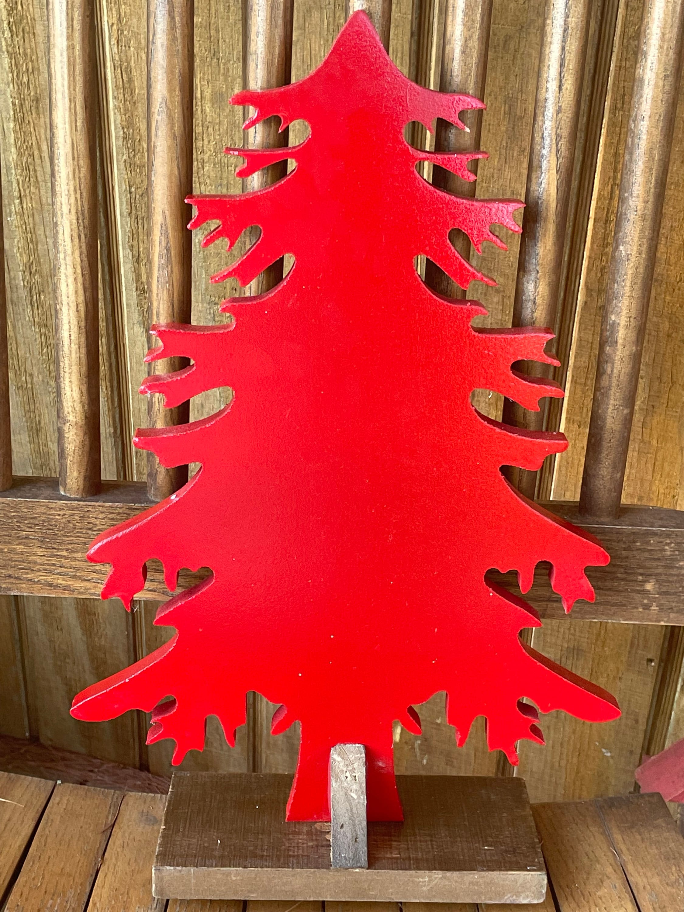 Red & Black Buffalo Check Wood Tree Large - Etsy