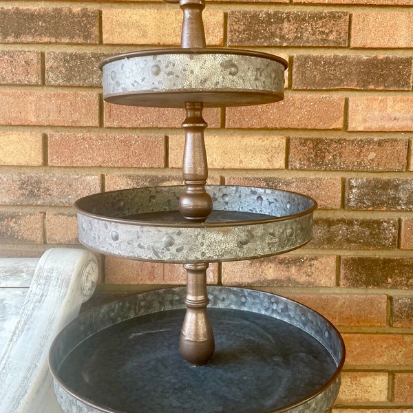 Galvanized Tier Tray - Etsy