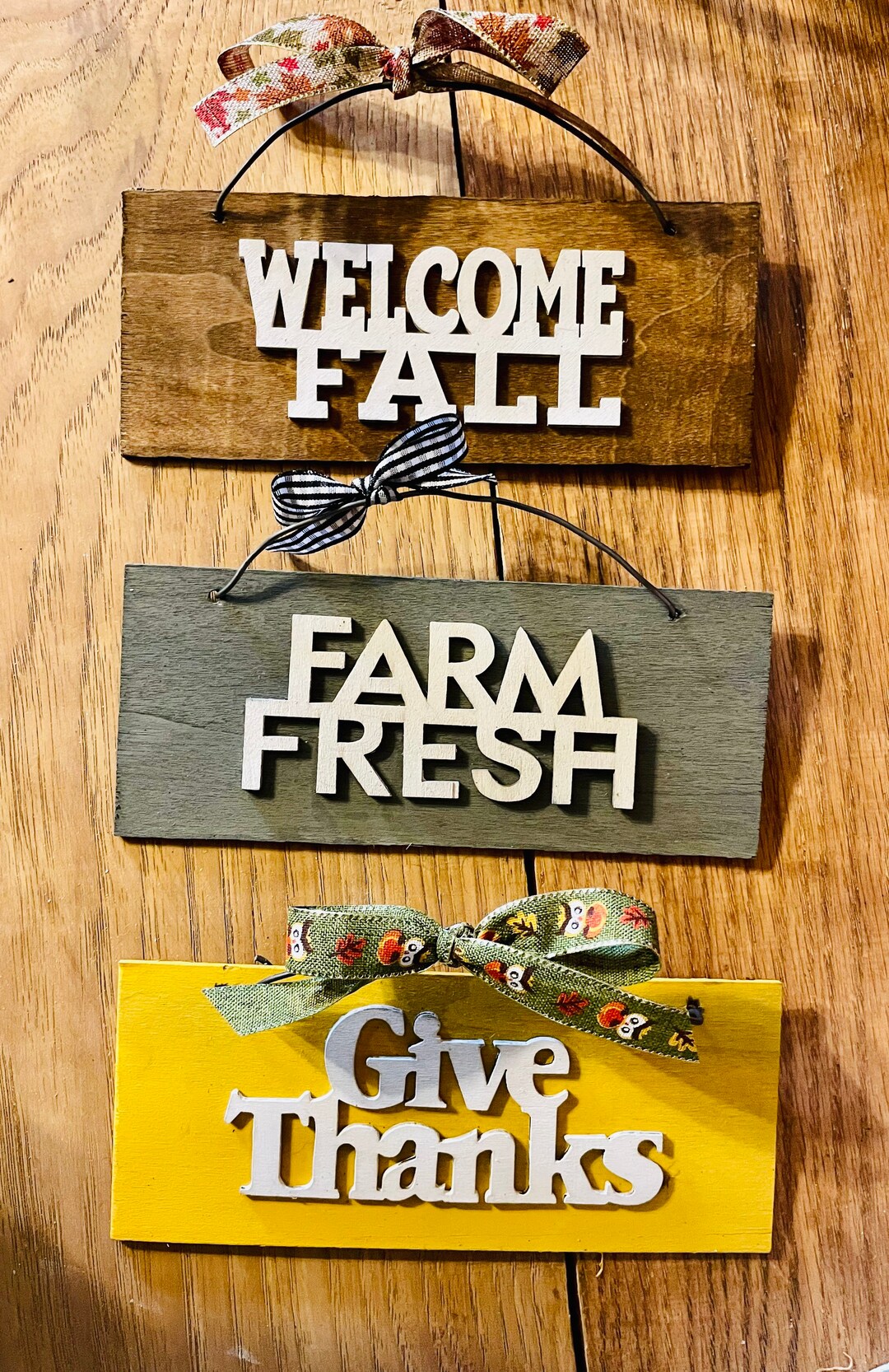 Small Wood Plank Welcome Fall, Blessed, Guve Thanks, Farm Fresh or ...