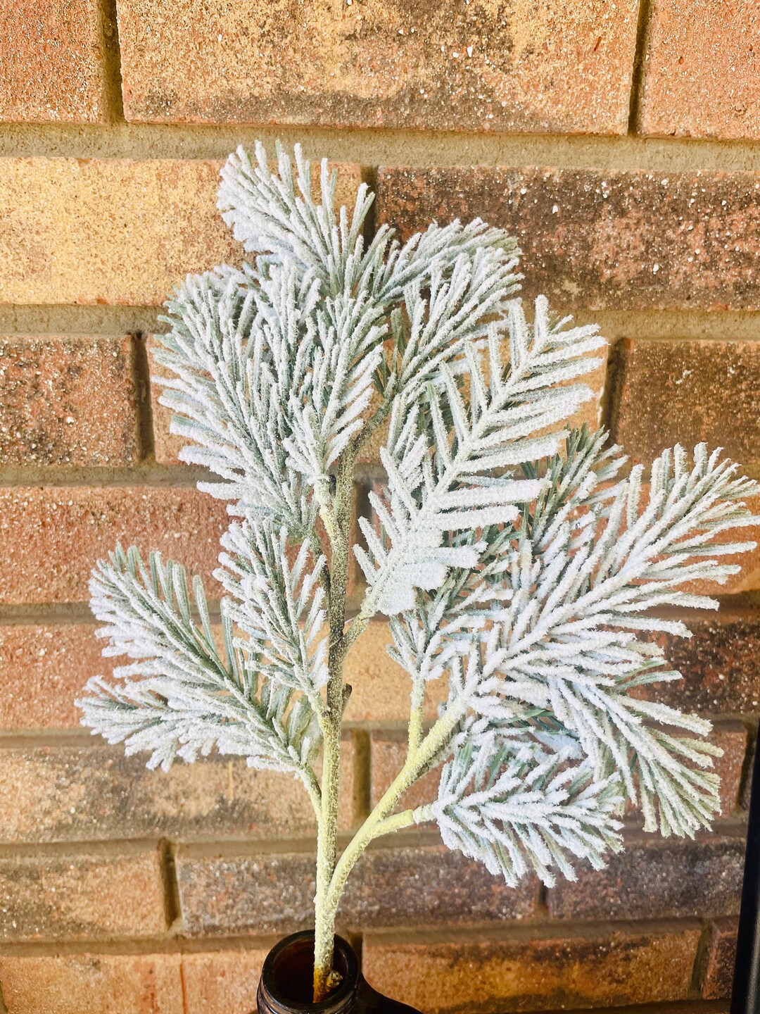 Flocked Pine Pick, 24” Christmas or Winter - Etsy