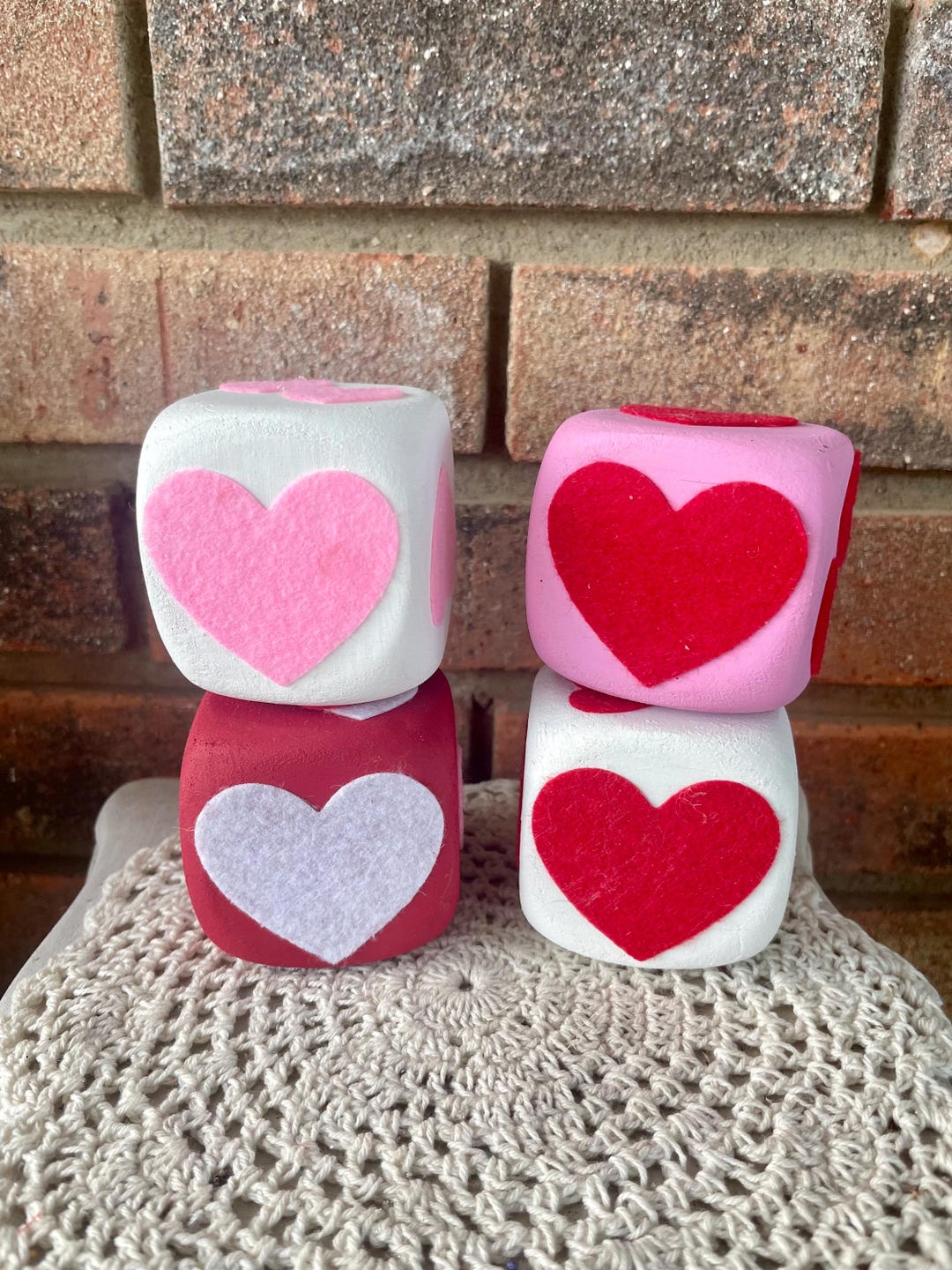 Valentines Day Heart Dice Set of 4 - Etsy
