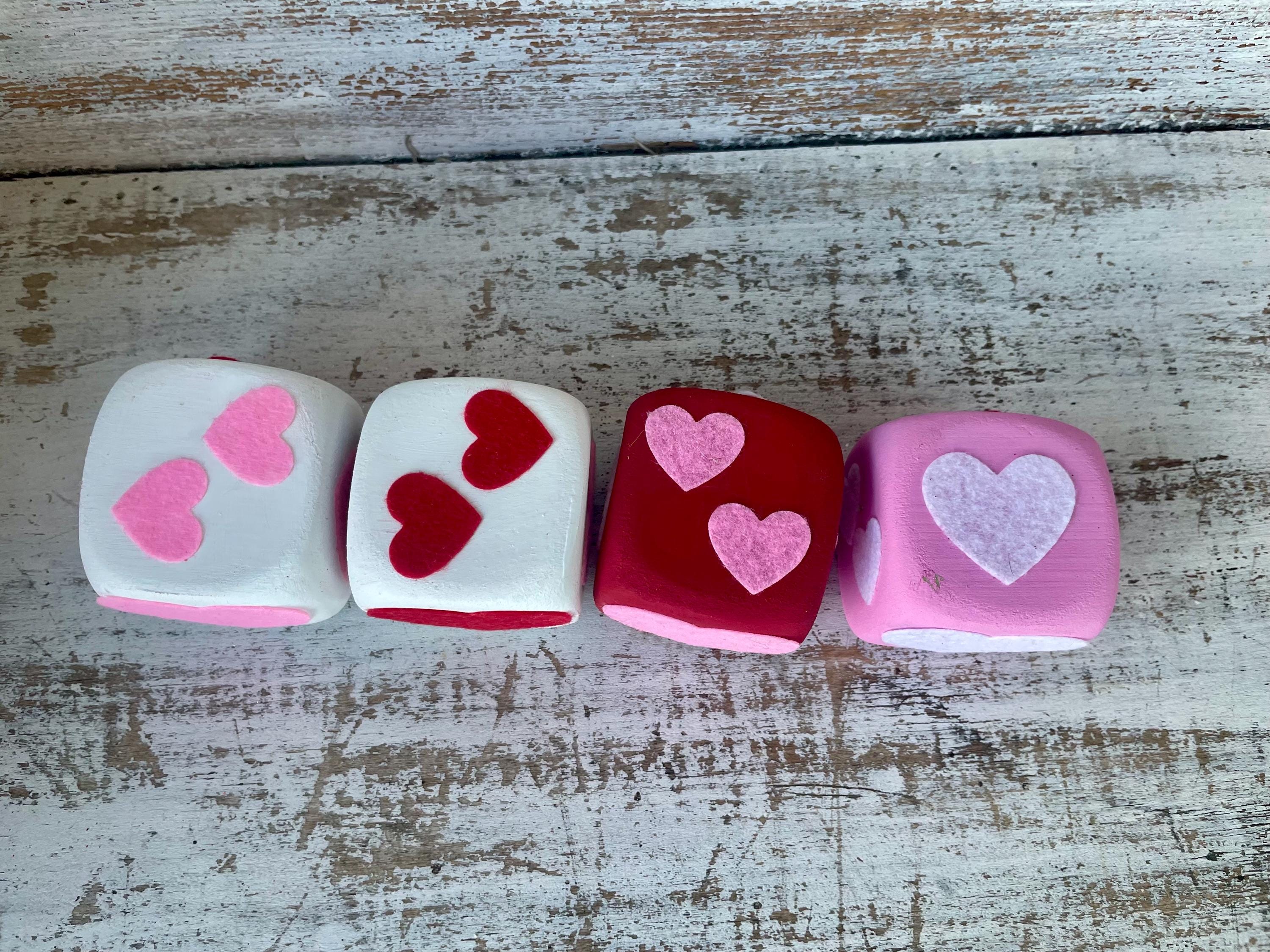 Valentines Day Heart Dice Set of 4 - Etsy