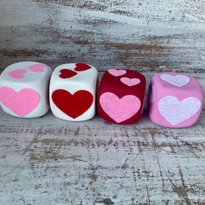 Valentines Day Heart Dice Set of 4 - Etsy