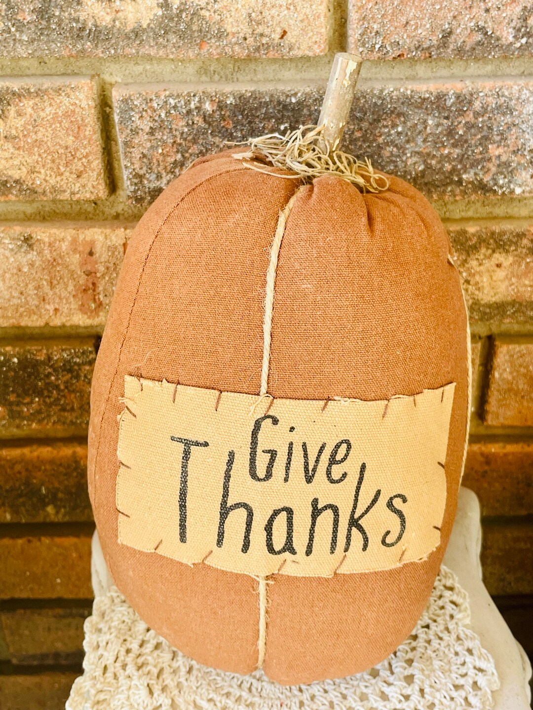 Give Thanks Primitive Style Pumpkin - Etsy