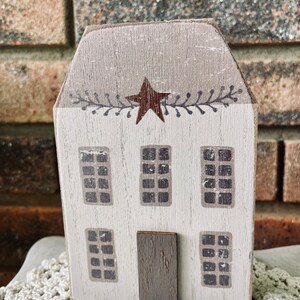 Distressed Primitive Chunky Saltbox House Shelf Sitter - Etsy