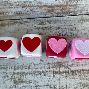 Valentines Day Heart Dice Set of 4 - Etsy