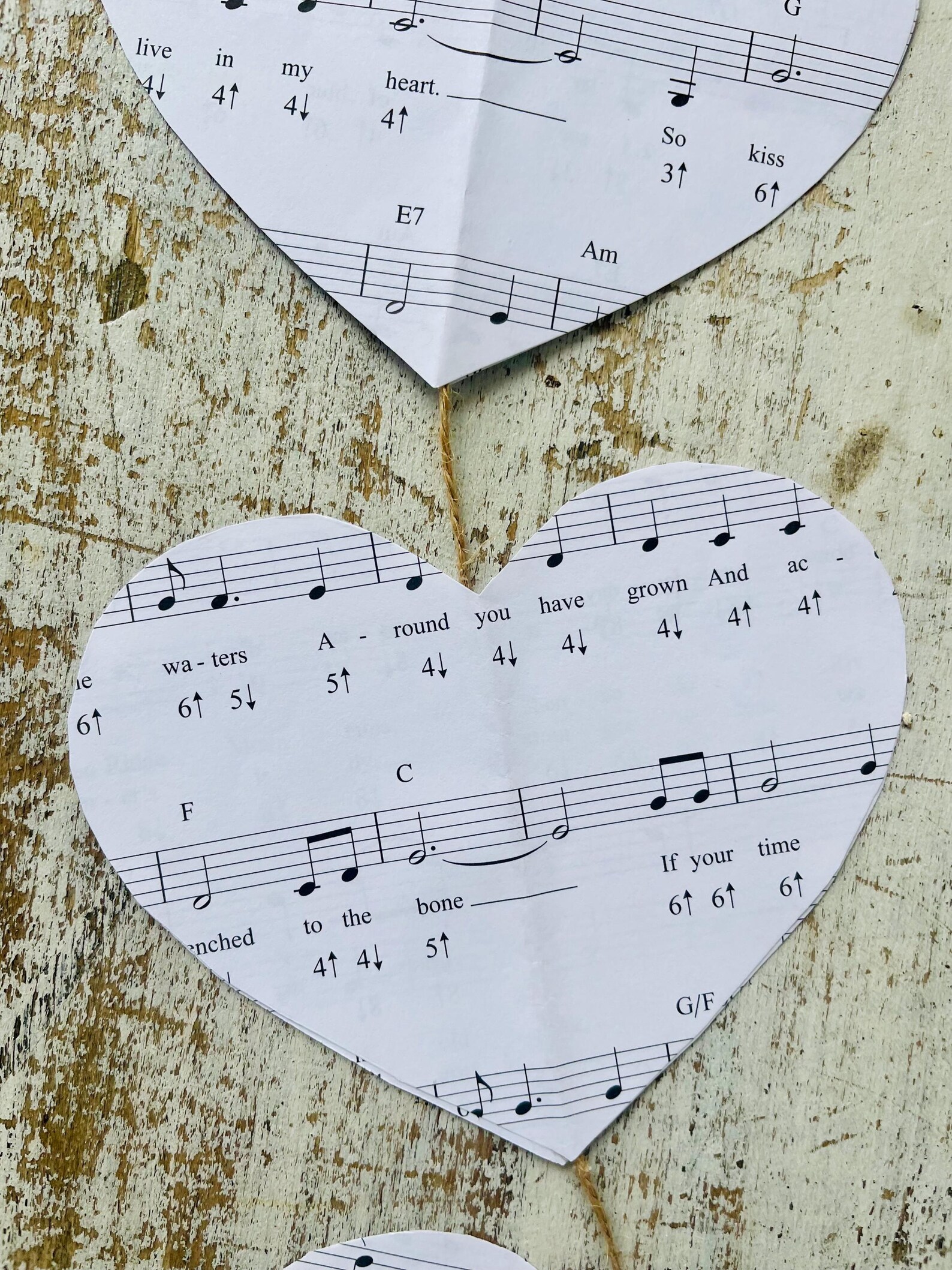 Heart Shaped Book Page Vertical Banner Garland Valentines Day Love - Etsy