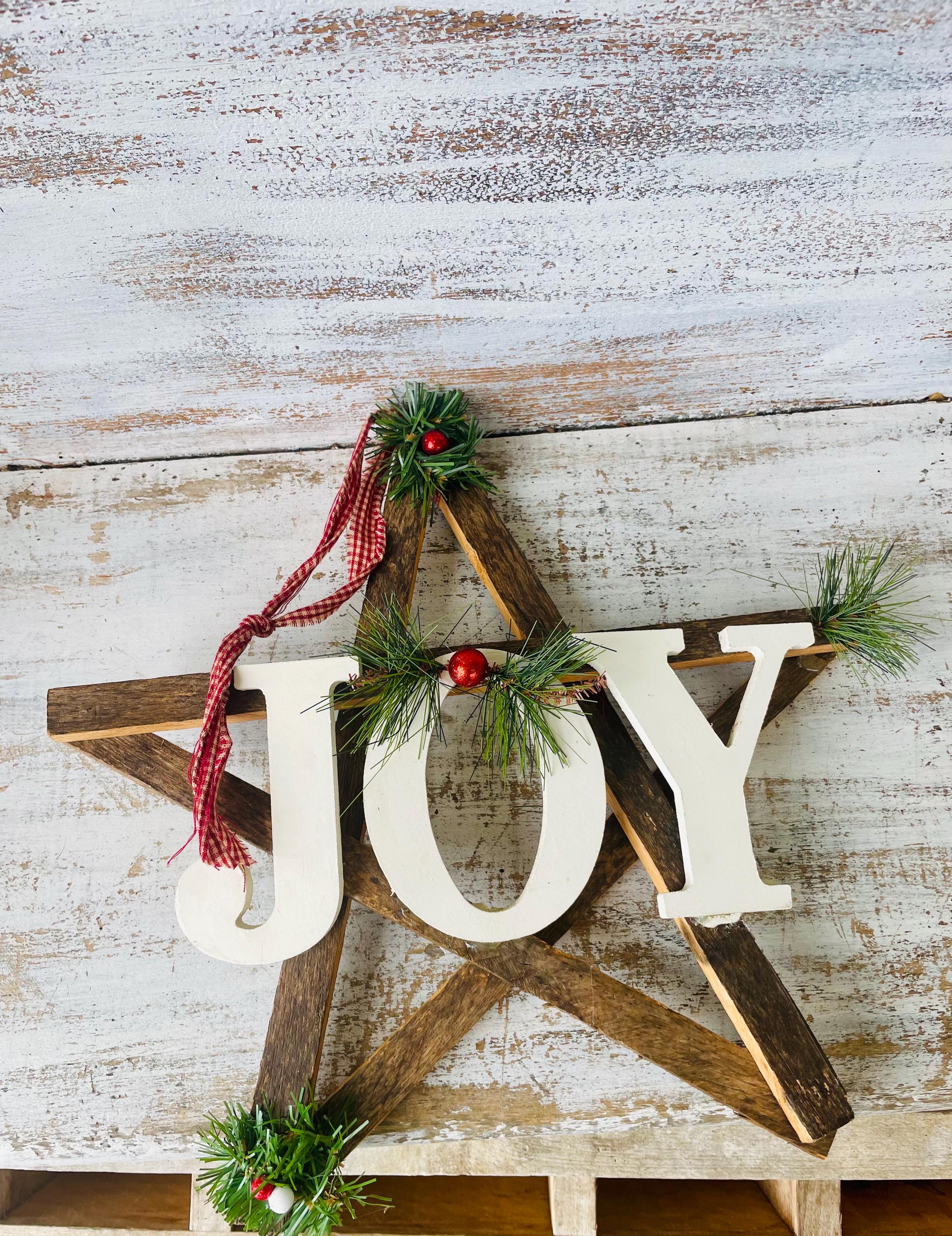 Tobacco Stick Joy Star With Homespun Fabric Hanger - Etsy