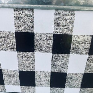 Black & White Buffalo Check Galvanized Metal Country Farmhouse Mail Bin ...