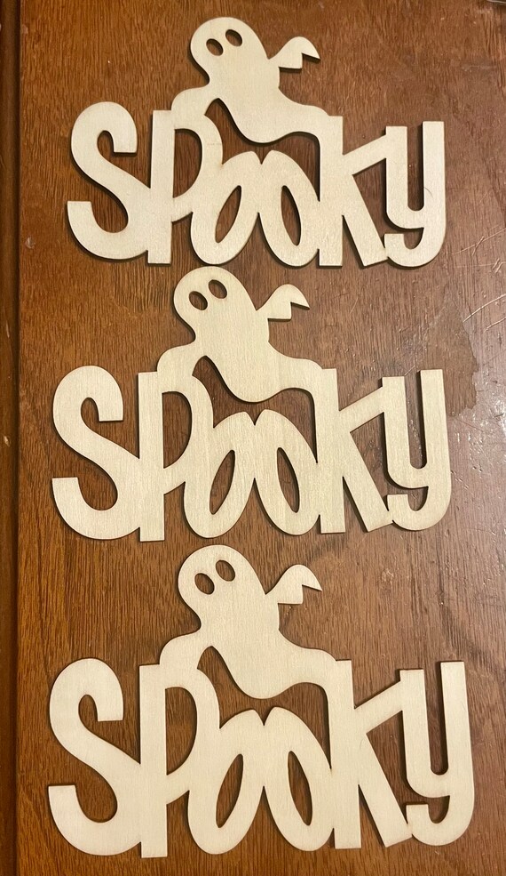 Set of 3 Halloween Wood Word Cutouts - Etsy
