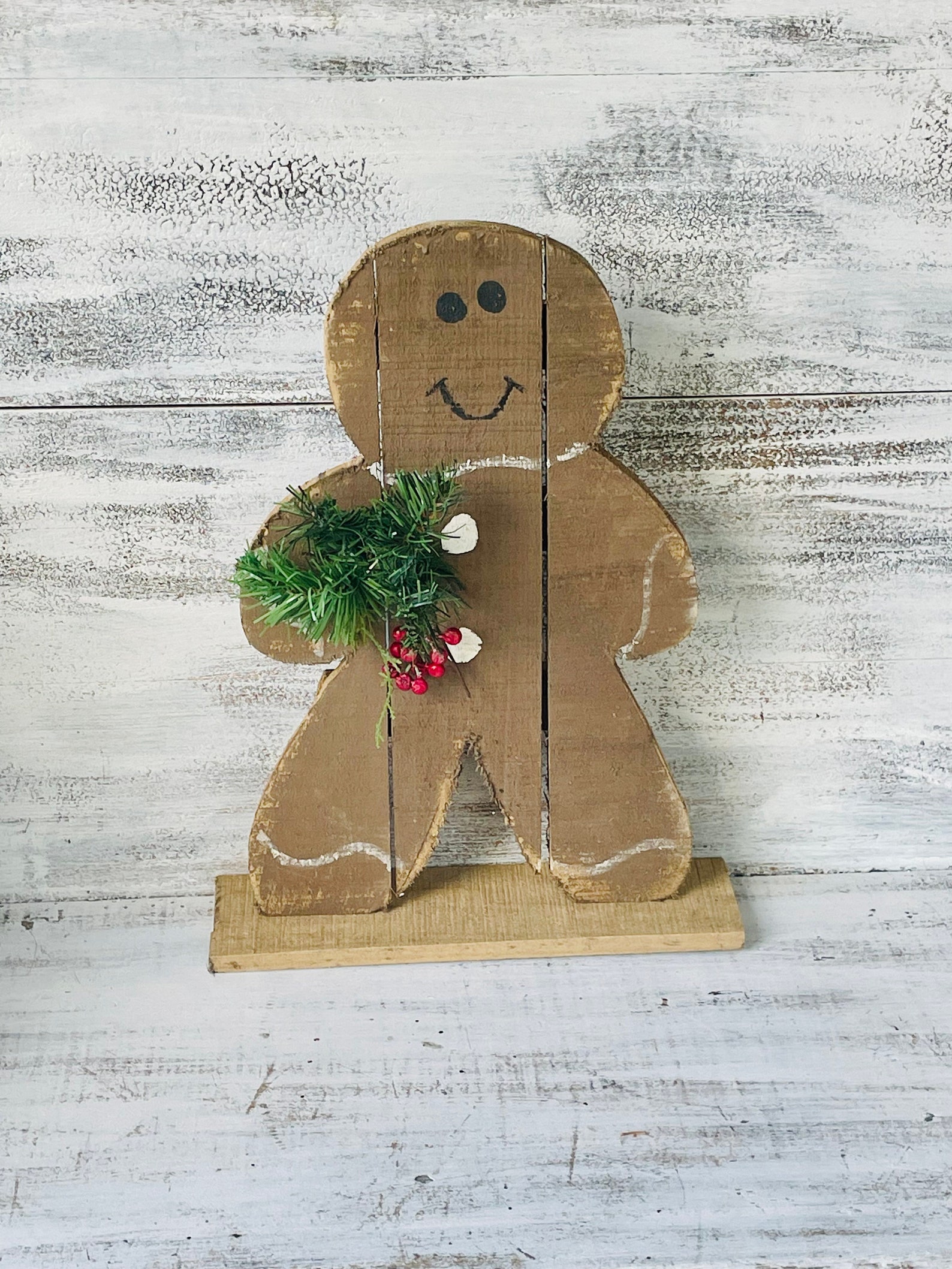 Rustic Wood Gingerbread Man on Base 16 - Etsy