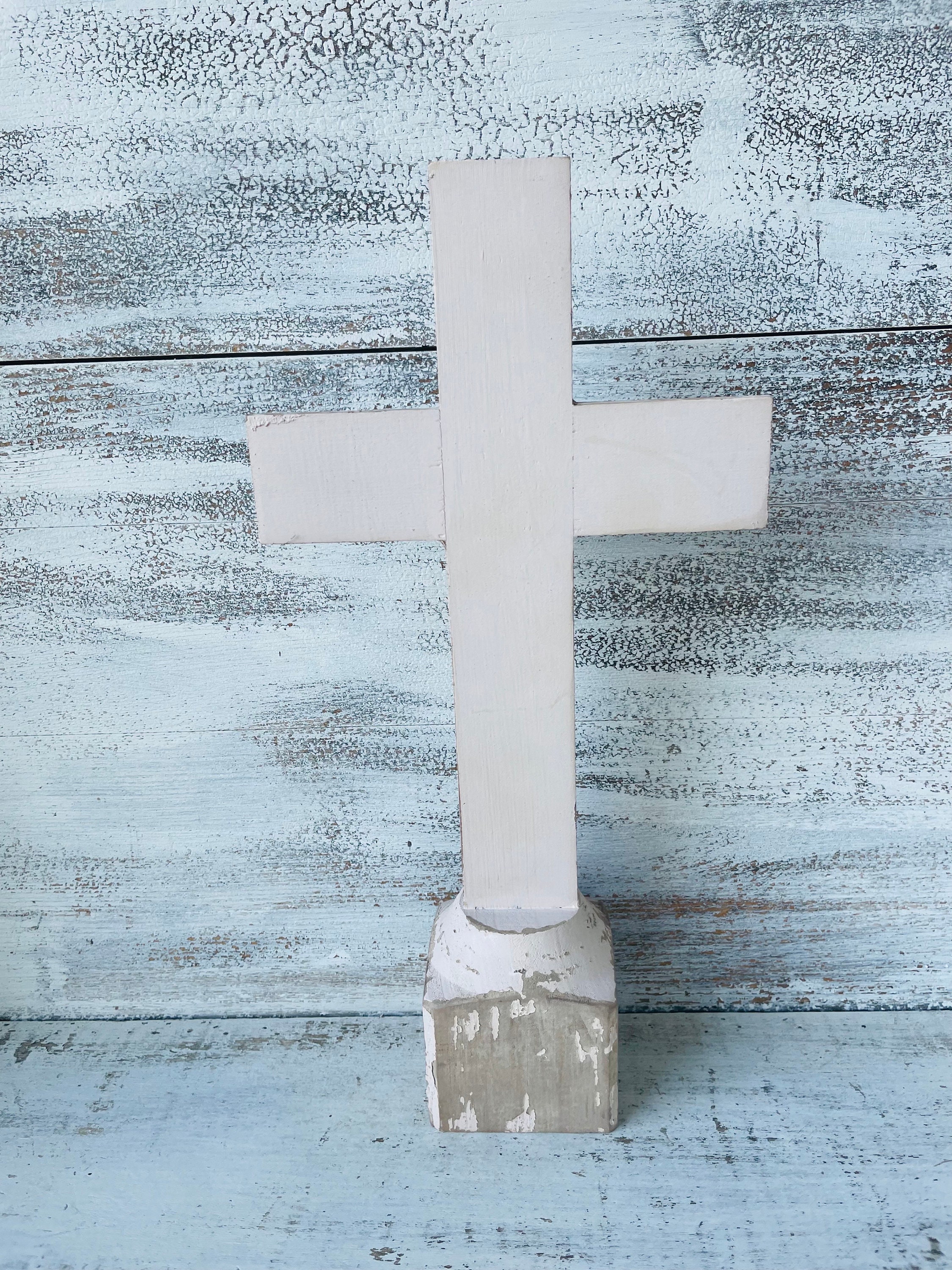 Wooden Primitive Cross With Barn Star Chippy Paint Antique Look - Etsy