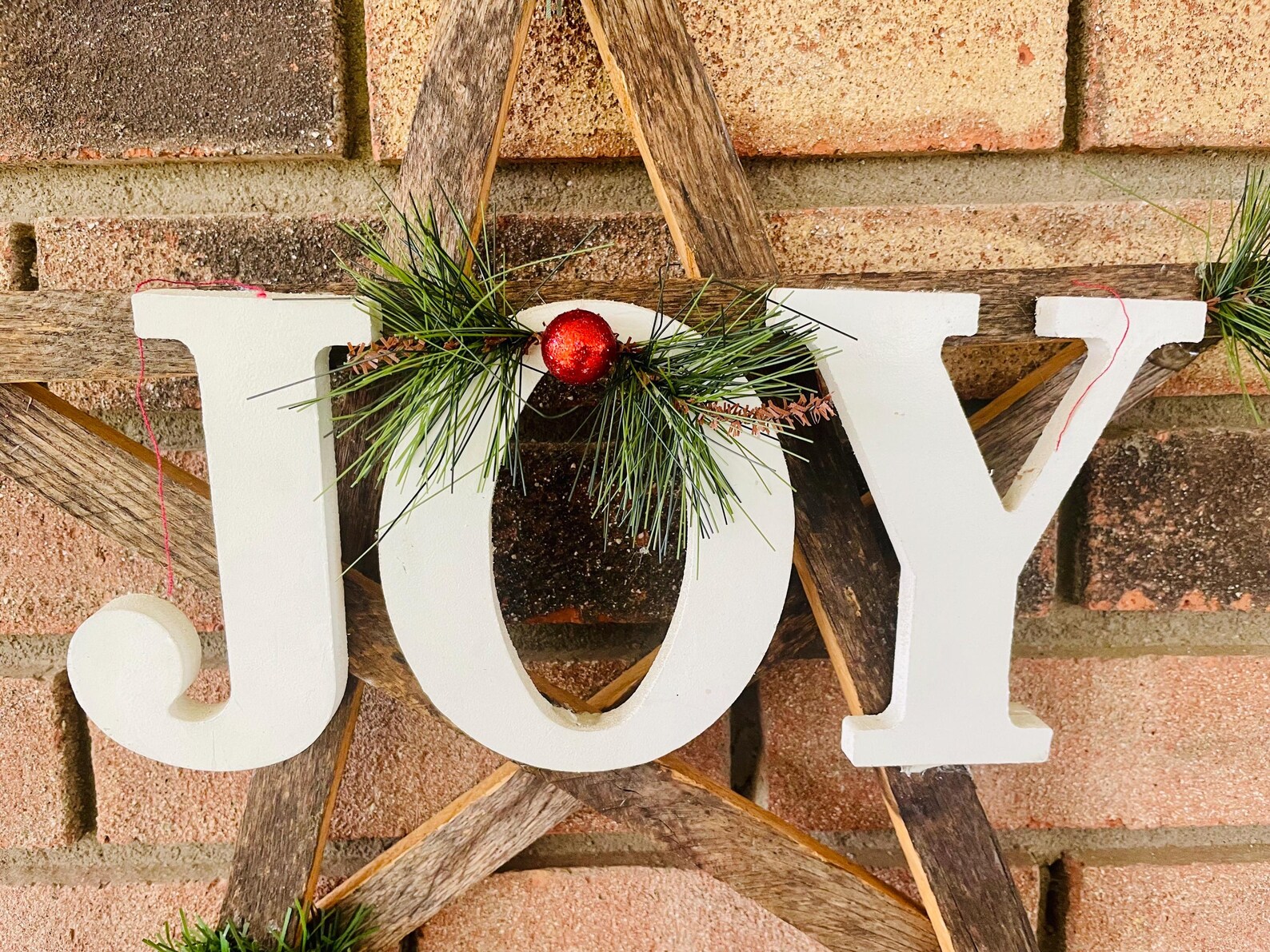 Tobacco Stick Joy Star With Homespun Fabric Hanger - Etsy