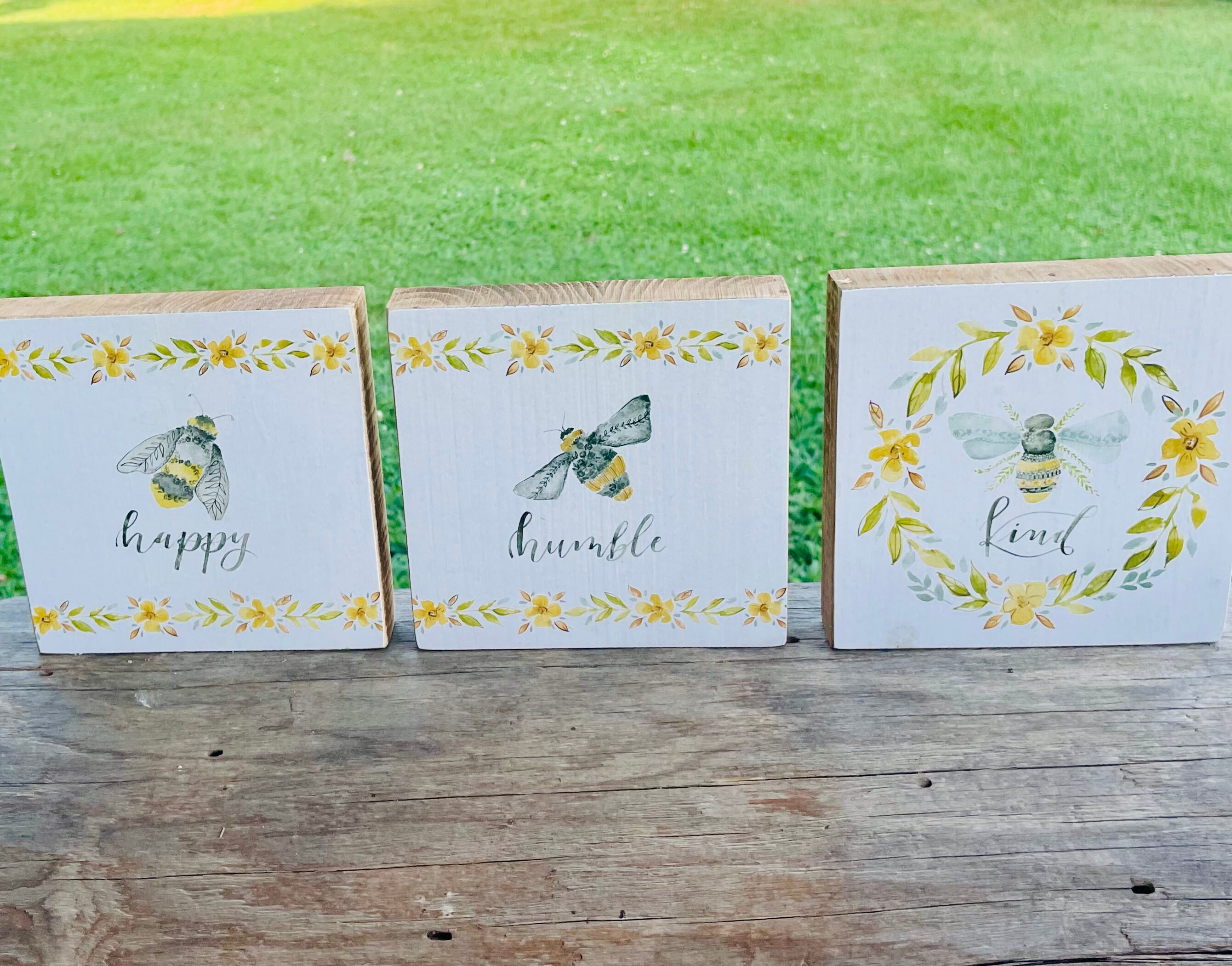Bee Wood Block Shelf Sitters Set of 3 - Etsy