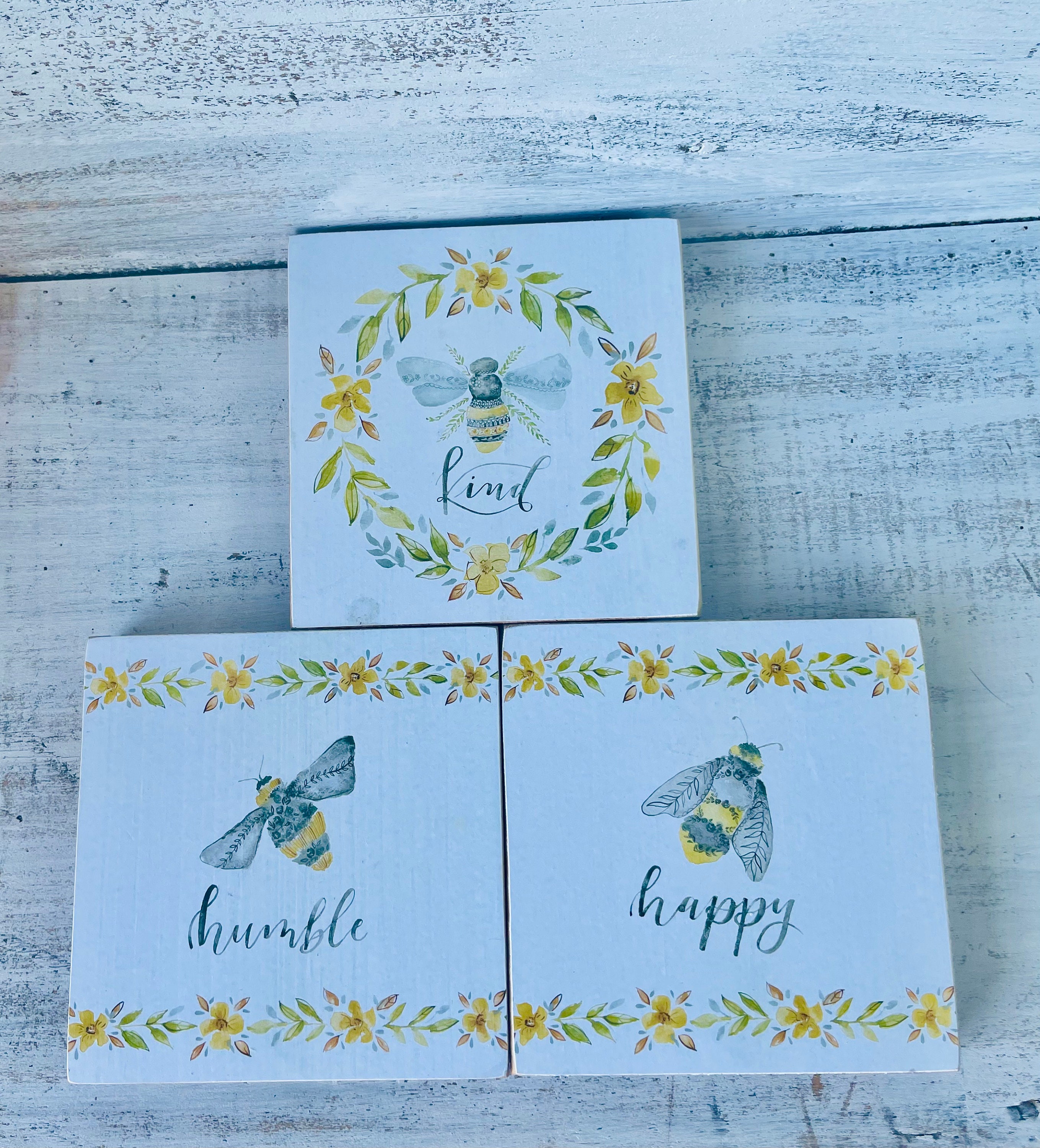Bee Wood Block Shelf Sitters Set of 3 - Etsy