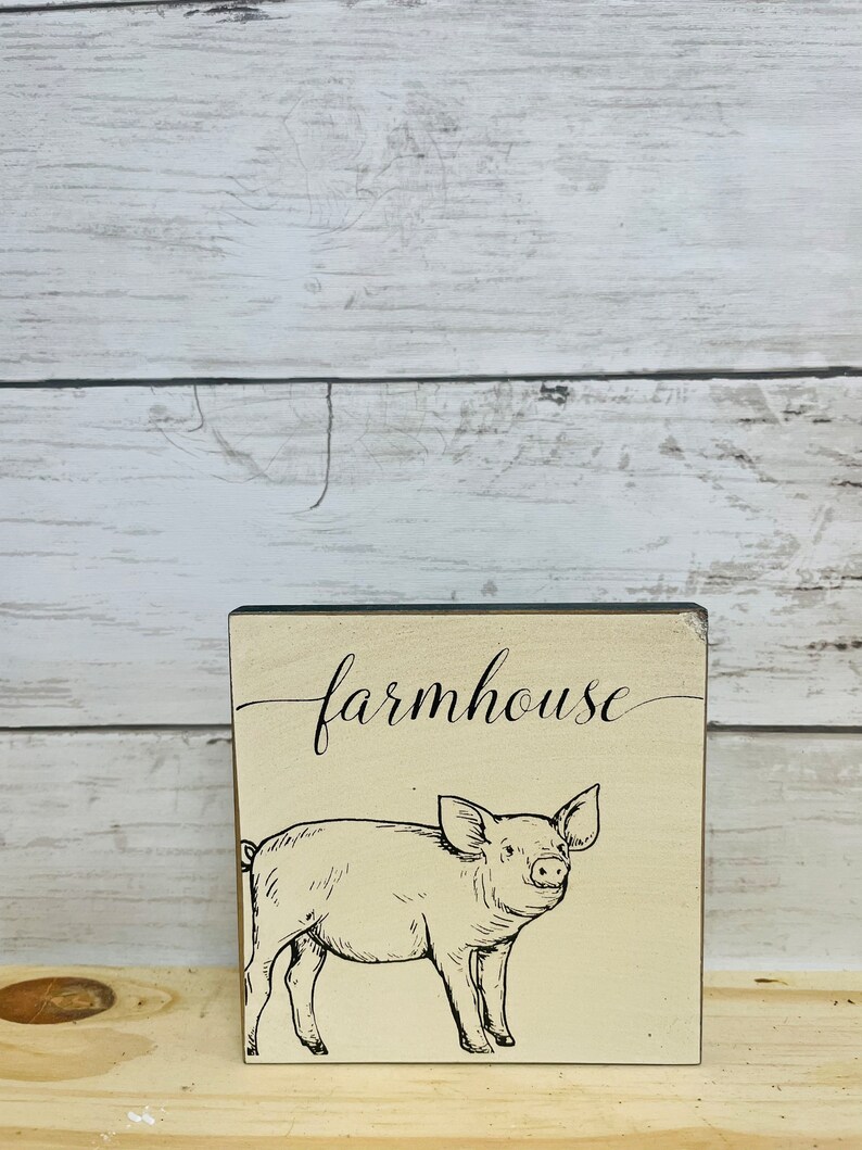 Farmhouse Square Block Sign 4 Shelf Sitter Tier Tray Decor 3 - Etsy
