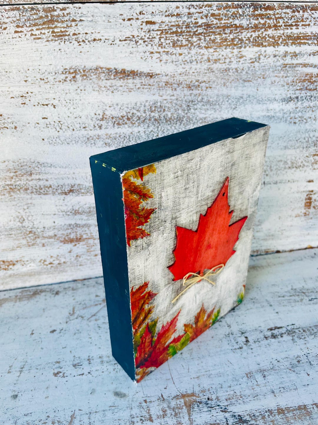 Handmade Fall Maple Leaf Box Sign - Etsy