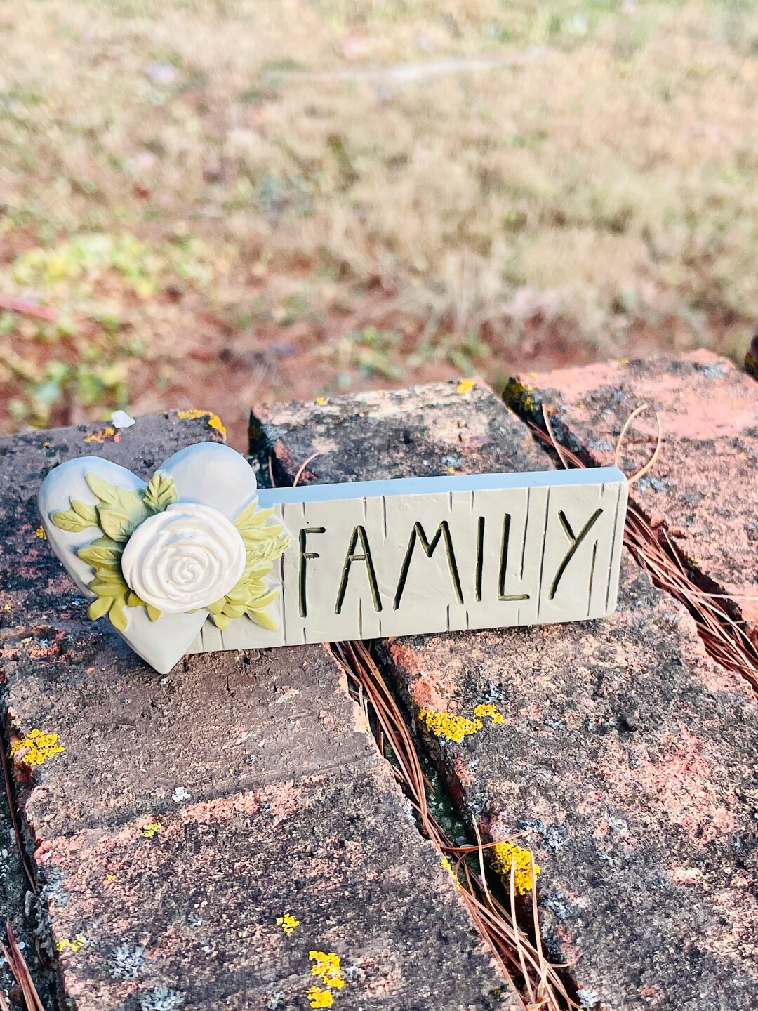 Mini Resin Family Block With Heart and Rose Tier Tray Decor - Etsy