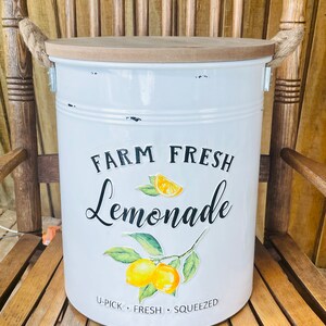 Distressed Embossed Farm Fresh Lemonade Canisters, Set of 2 - Etsy