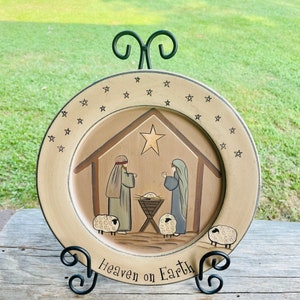 Heaven on Earth Nativity Plate - Etsy