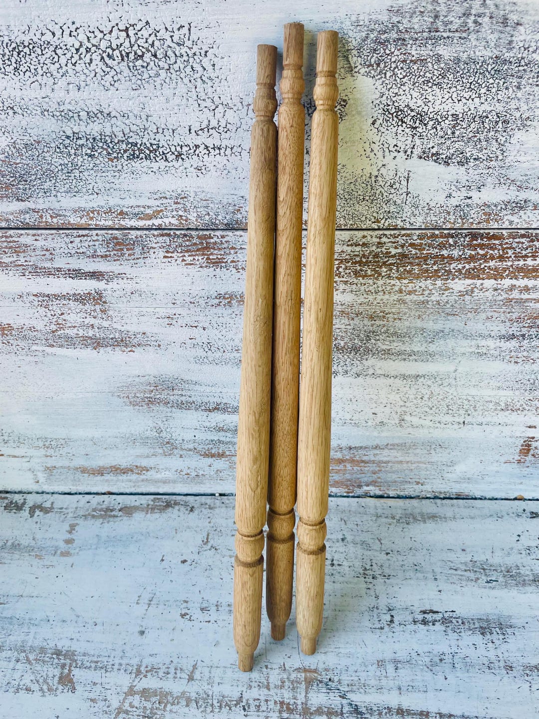 Large Wood Spindles Bundle of 3 Craft Supply Reclaimed Wood 18 ...