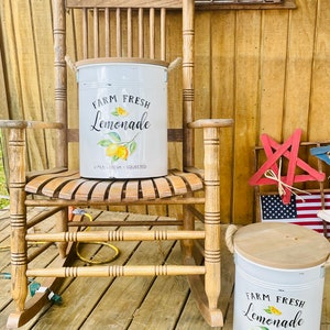 Distressed Embossed Farm Fresh Lemonade Canisters, Set of 2 - Etsy