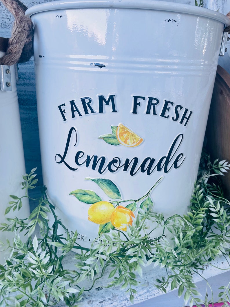 Distressed Embossed Farm Fresh Lemonade Canisters, Set of 2 - Etsy