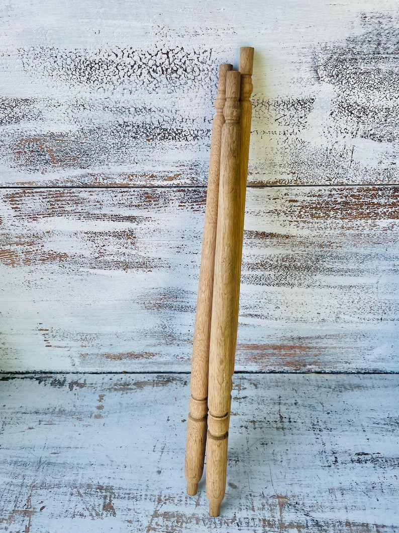Large Wood Spindles Bundle of 3 Craft Supply Reclaimed Wood 18 ...