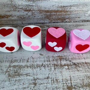 Valentines Day Heart Dice Set of 4 - Etsy