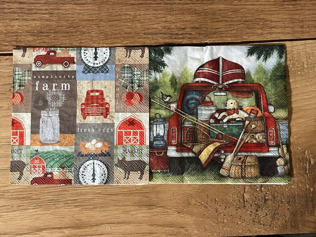 Red Truck Crafters Napkin Bundle for Decoupage Package of 11 Napkins - Etsy