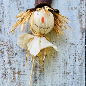 Primitive Scarecrow Pick for Arrangements or Wreaths Rustic Autumn Home ...