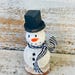 Pair of Styrofoam Snowmen on Wood Slice With Plaid Scarves Tiered Tray ...