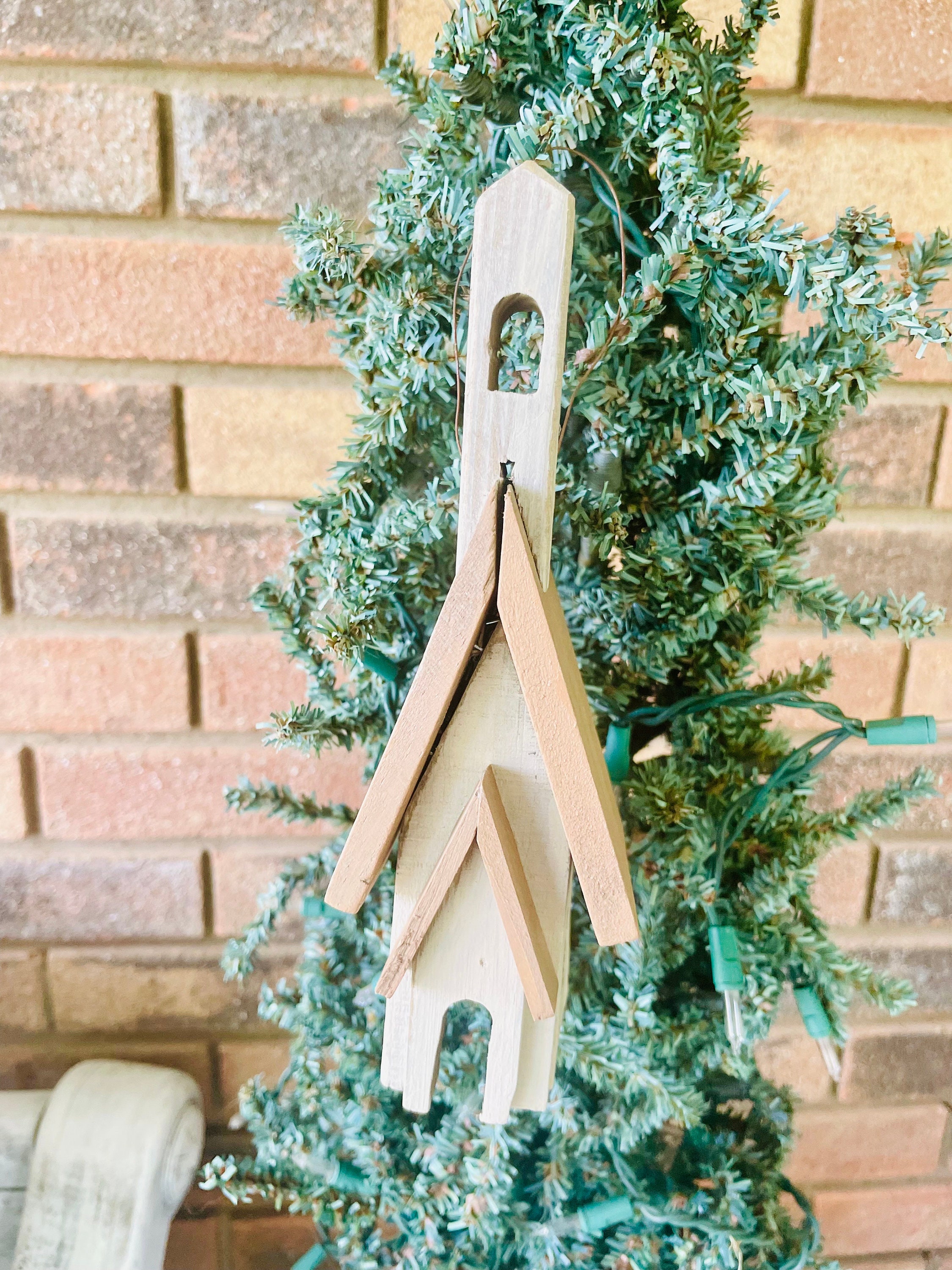 Primitive Town Church Wooden Ornament Easter Christmas or Everyday ...