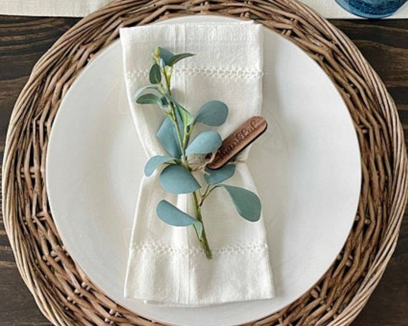 Name Place Setting Wood Wedding Place Tag Napkin Tag - Etsy