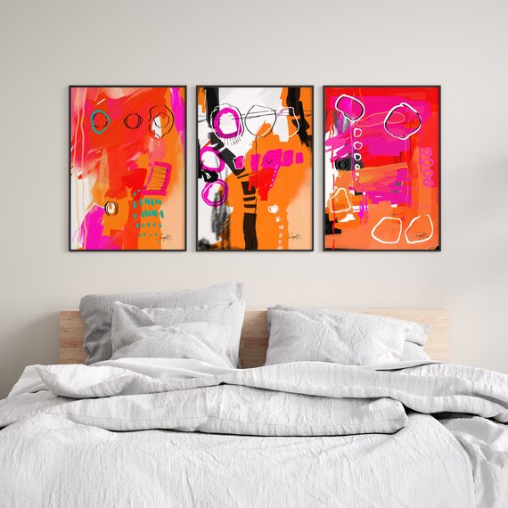 Multicolor Large Printable Art Set of 3 Prints Download - Etsy