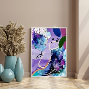 Purple Boho Wall Art Instant Download Printable Art Deep - Etsy