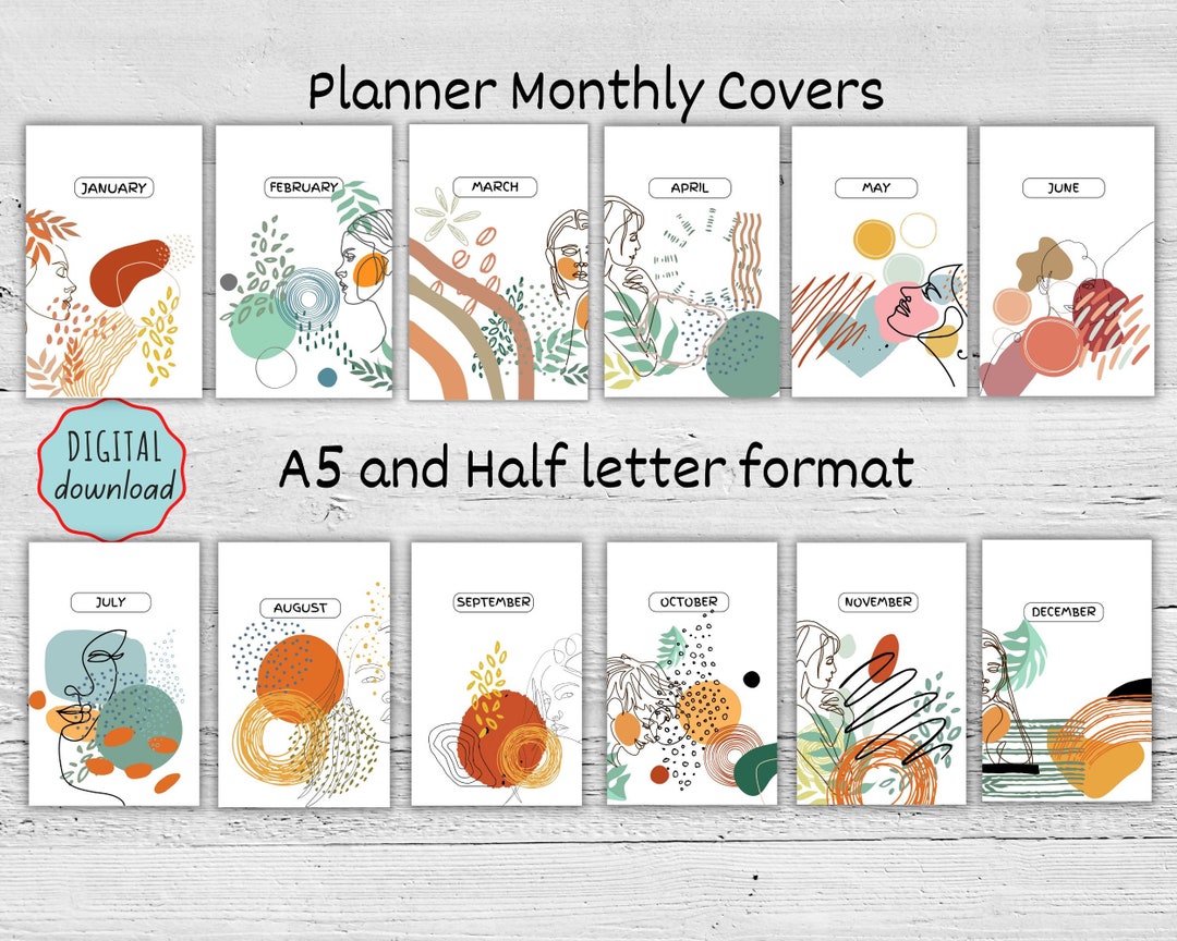 Printable Cover Page,bullet Journal, Journal Divider, A5 Half Size ...
