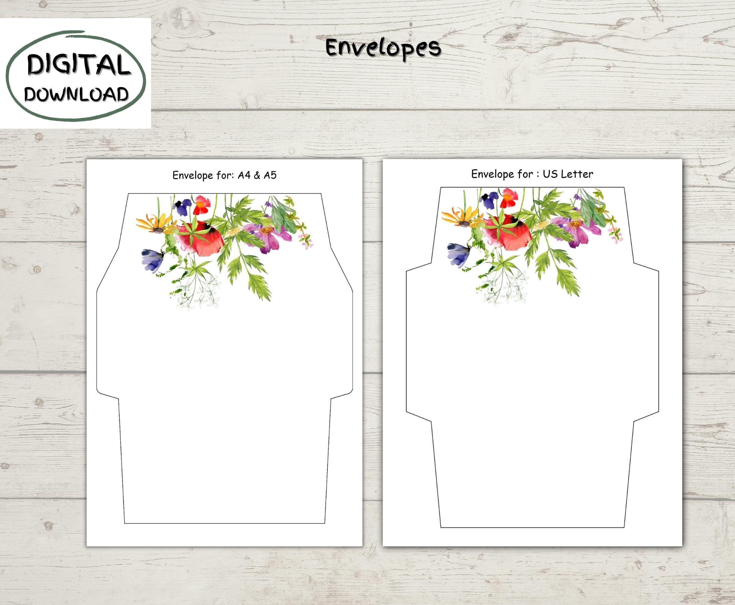 Printable Stationery Set With Envelopes A4 & US Letter - Etsy