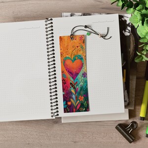 Colorful Heart Printable Bookmark, Whimsical Heart, 15 Digital ...