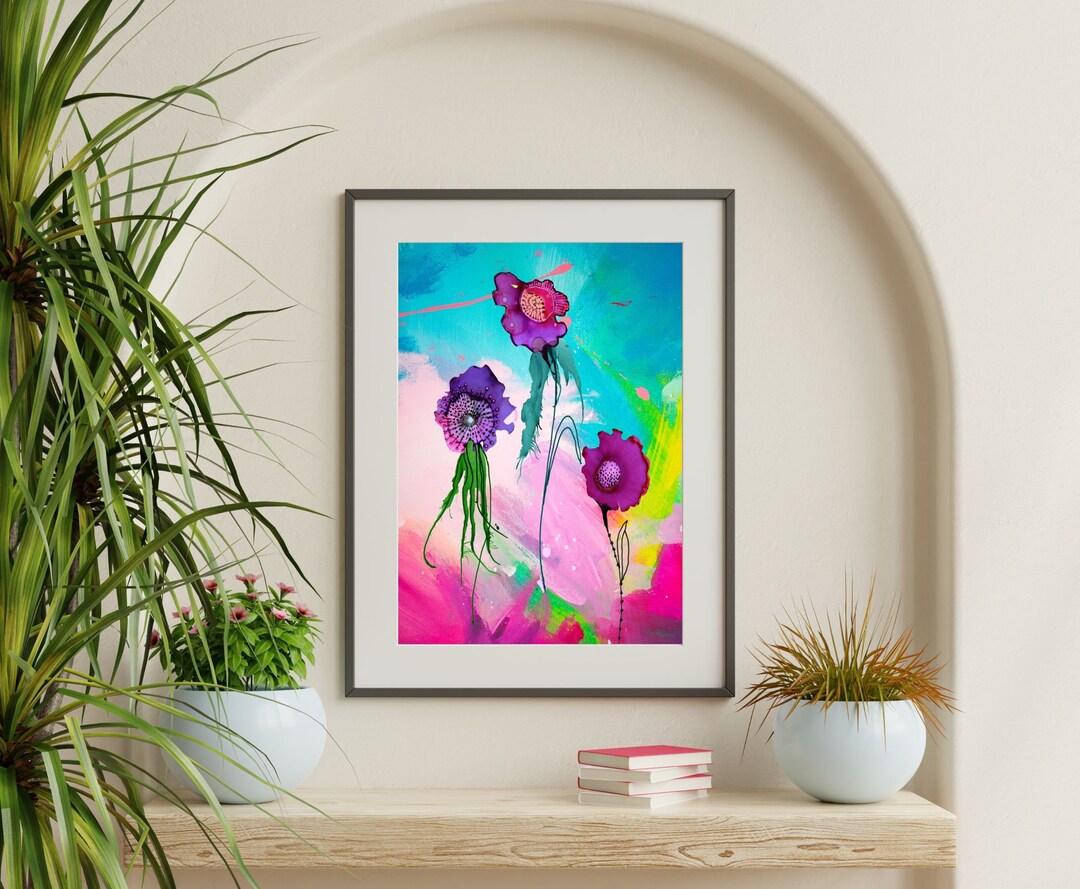 Printable Wall Art, Abstract Bold Colors Wall Art, Housewarming Gift ...
