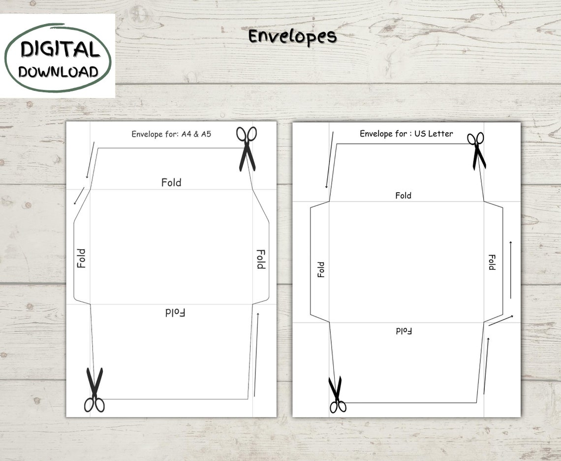 Printable Stationery Set With Envelopes A4 & US Letter - Etsy