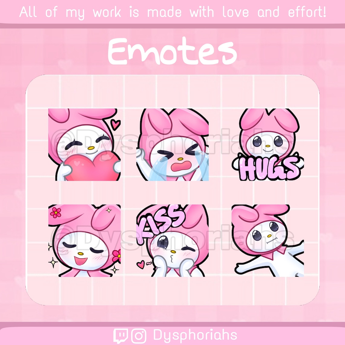 My Mélody Emotes twitch/discord - Etsy