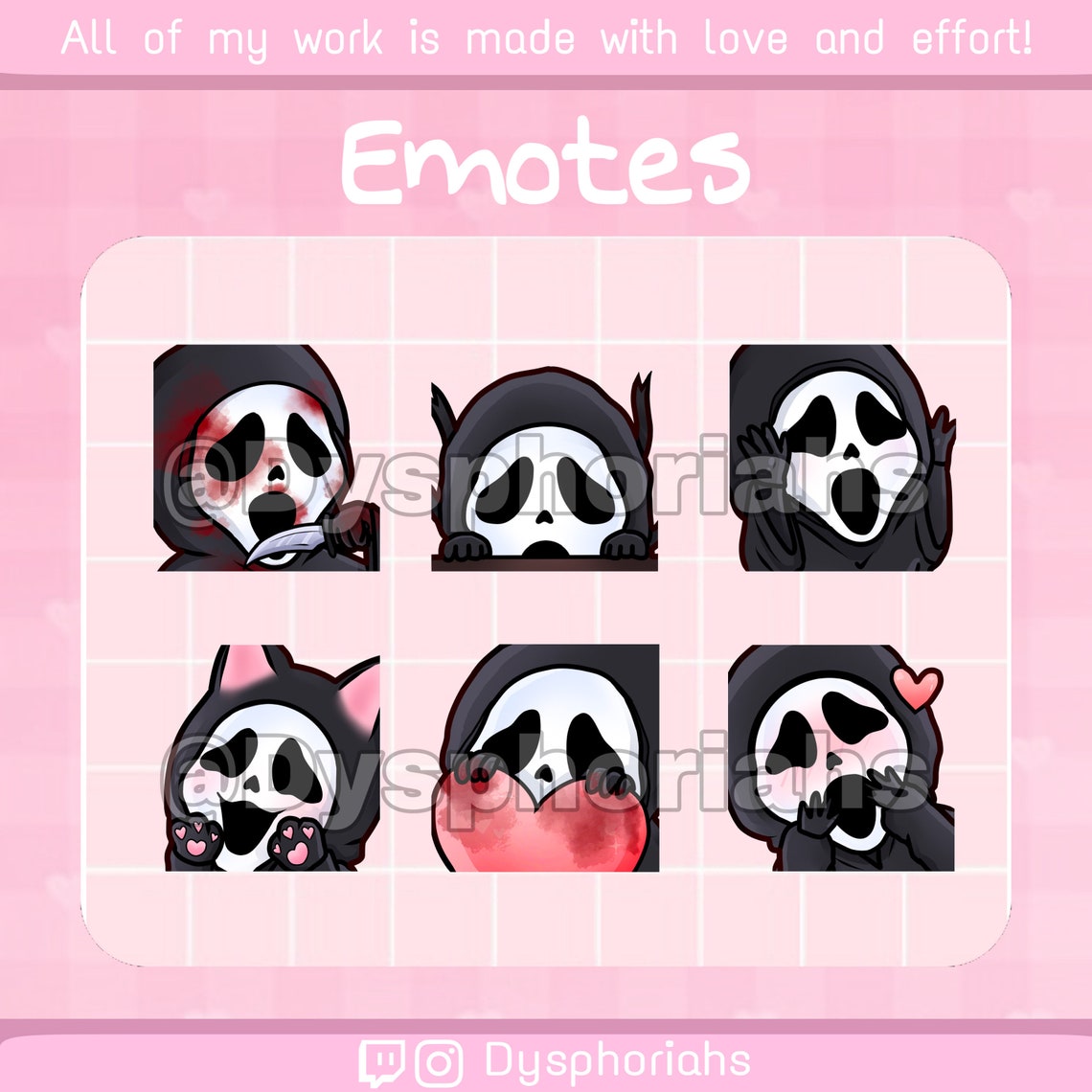 Ghostface Emotes twitch/discord - Etsy