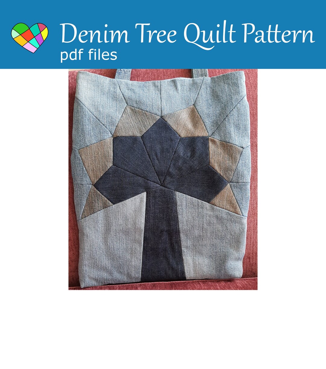 Denim Tree Quilt Pdf Pattern - Etsy