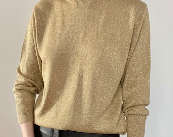 Metallic Gold Sweater | Etsy