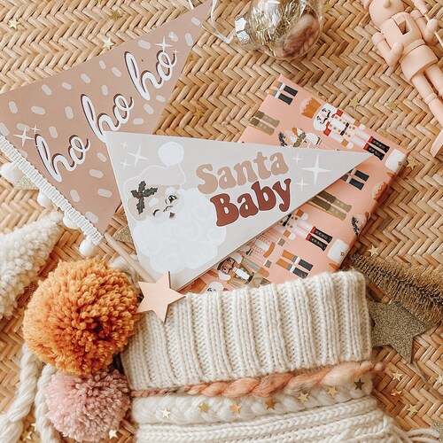 Santa Baby/ Hohoho Christmas Pennant Flag Printable Pennant - Etsy